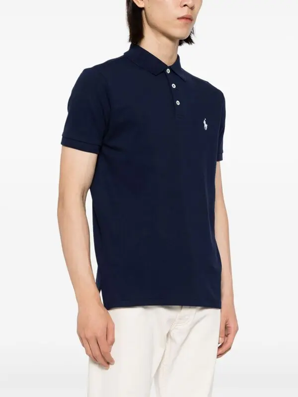 Polo Ralph Lauren Logo-embroidered Short-sleeve Polo Shirt - Blue