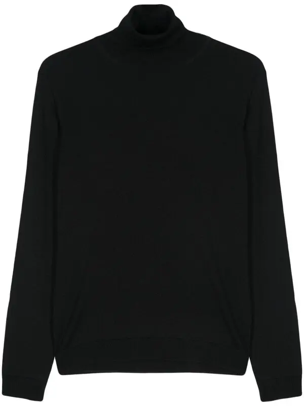 NUUR Roll-neck Merino Jumper - Black