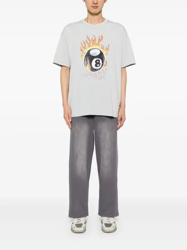 FIVE CM Faded-effect Cotton Track Pants