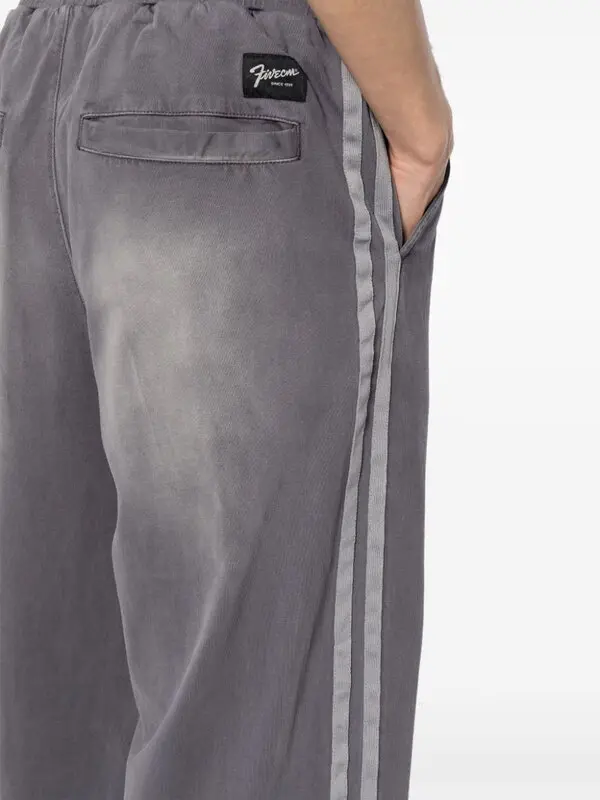 FIVE CM Faded-effect Cotton Track Pants