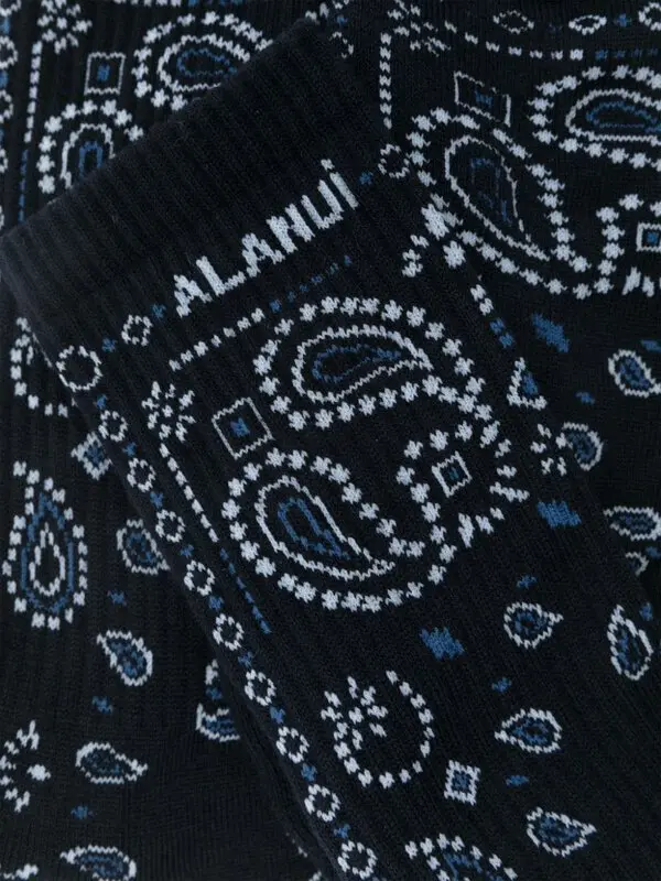 Alanui Bandana-print Socks - Blue
