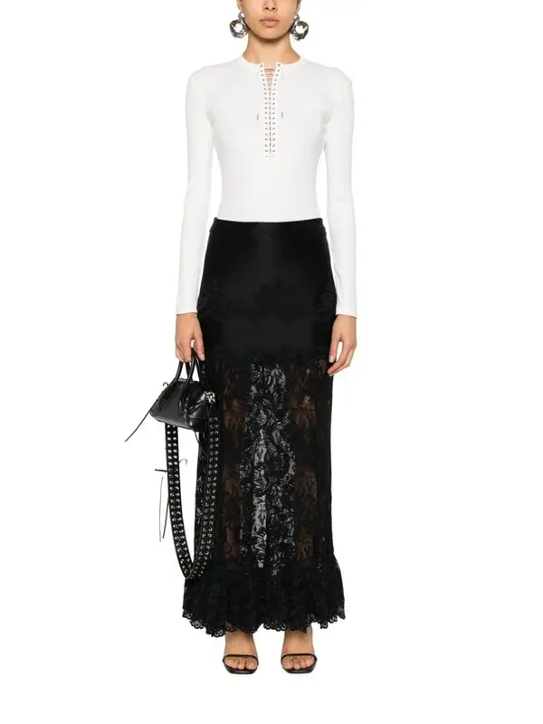 Rabanne Fine-ribbed Lace-up Top