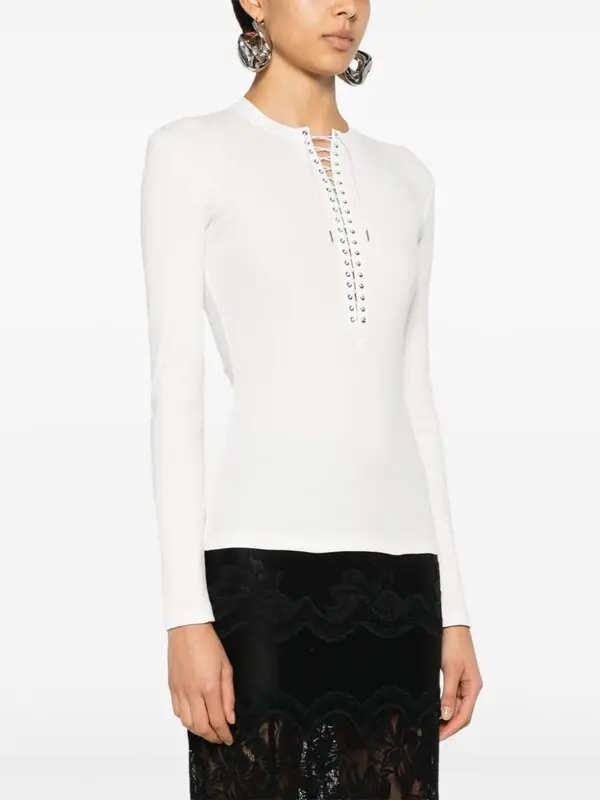 Rabanne Fine-ribbed Lace-up Top