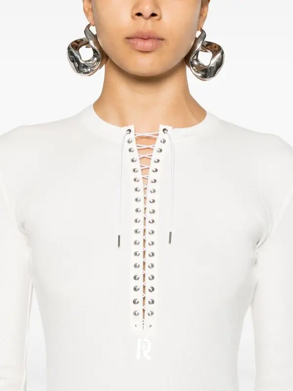 Rabanne Fine-ribbed Lace-up Top