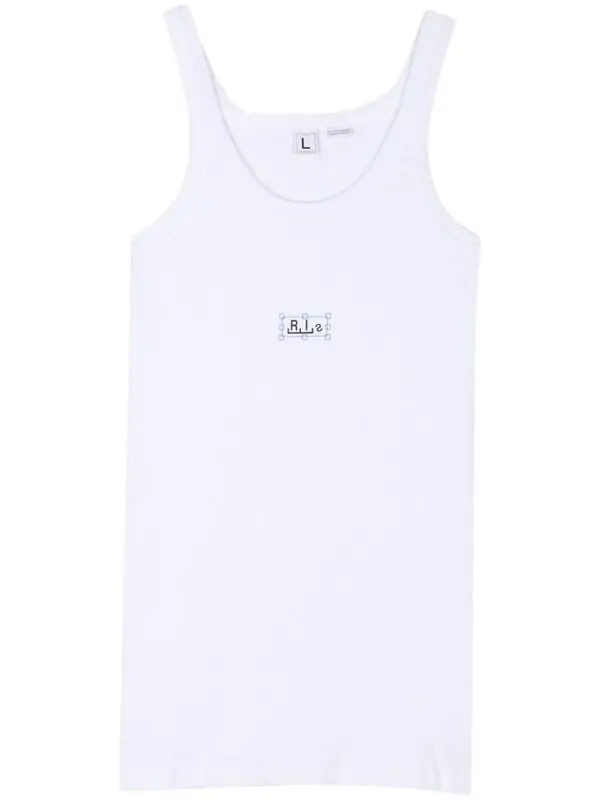 Random Identities Logo-print Ribbed Tank Top - White