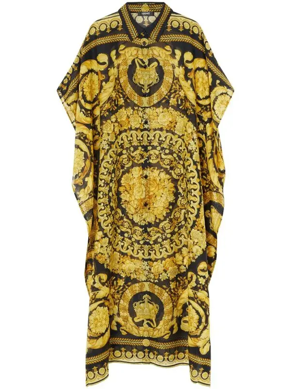 Versace Printed Cover-up Dress - Black