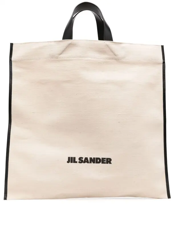 JIL SANDER Border Book Tote - White
