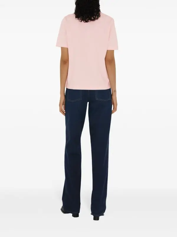Burberry Logo Embroidered T-shirt - Pink