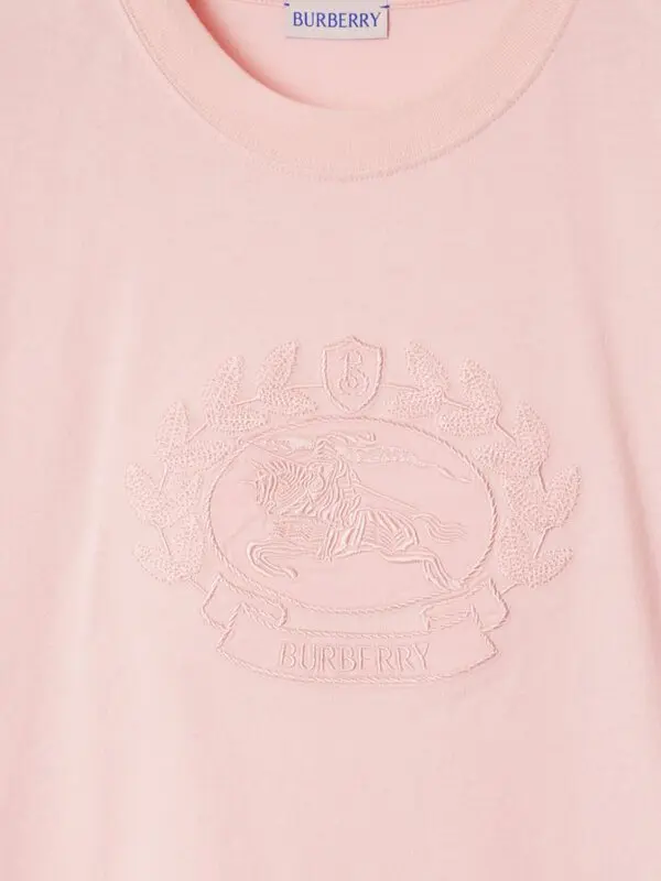 Burberry Logo Embroidered T-shirt - Pink