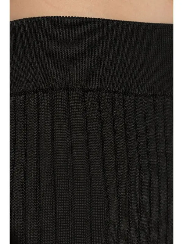JIL SANDER Ribbed Knit Midi Skirt - Black