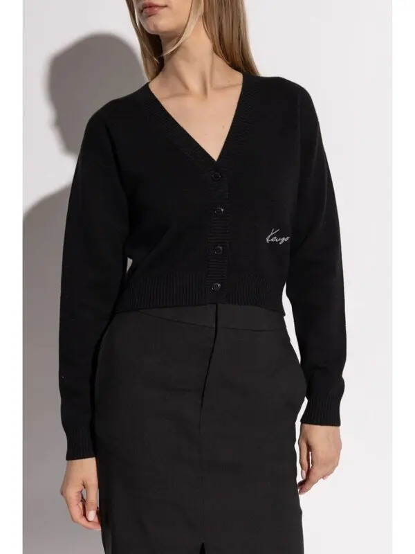 Kenzo Embroidered Wool Cardigan