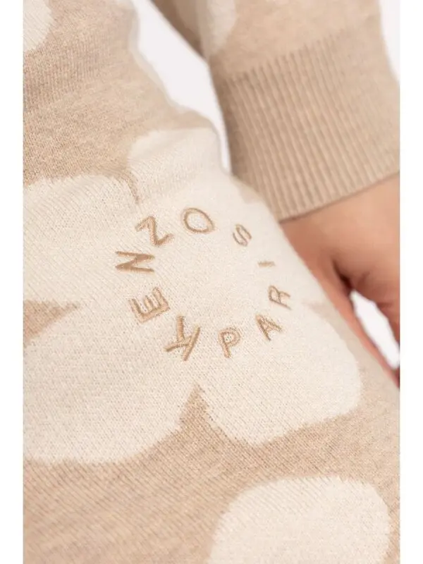 Kenzo Floral Intarsia Knit Skirt - Neutrals