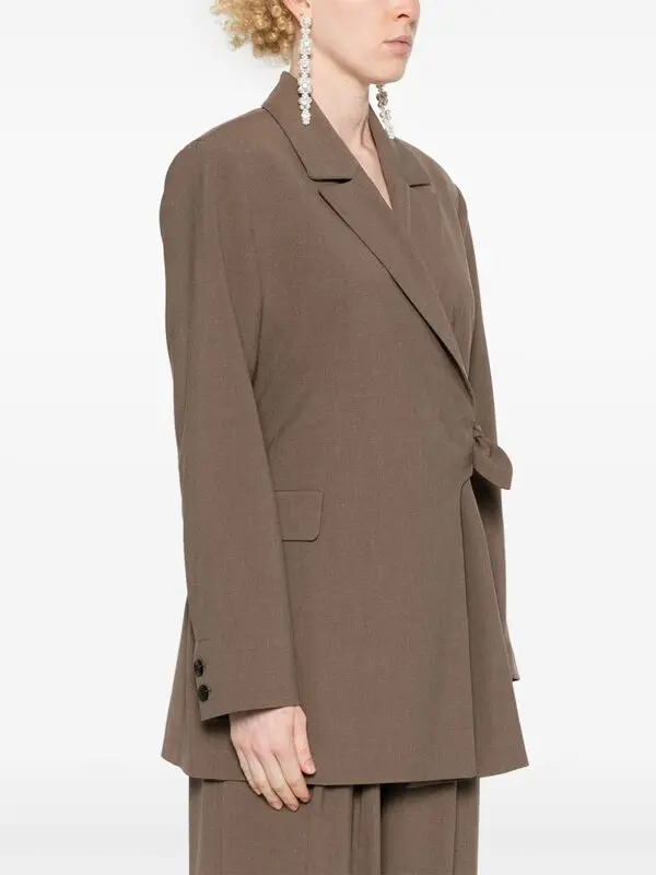 GANNI Knot-belted Wrap Blazer