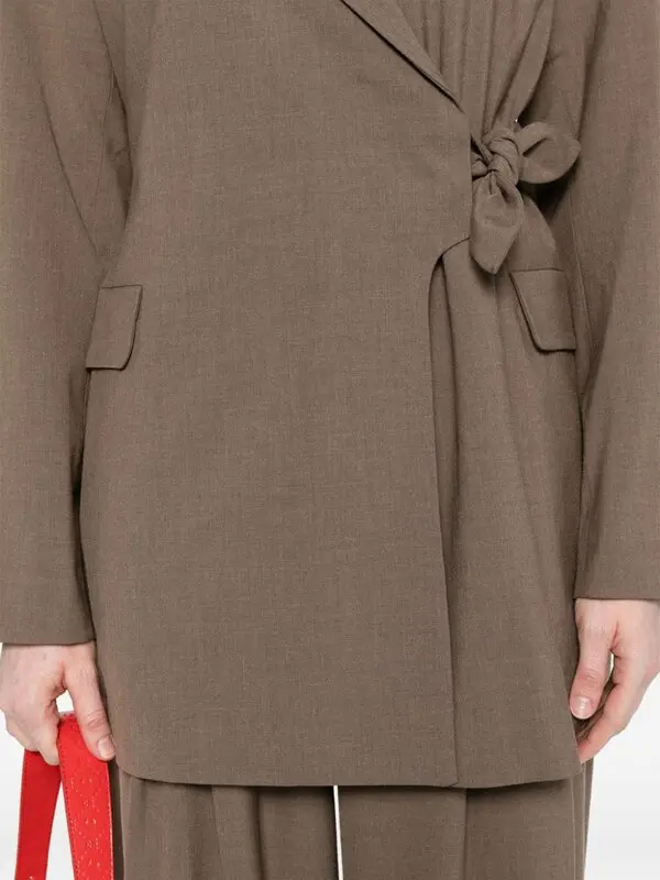 GANNI Knot-belted Wrap Blazer