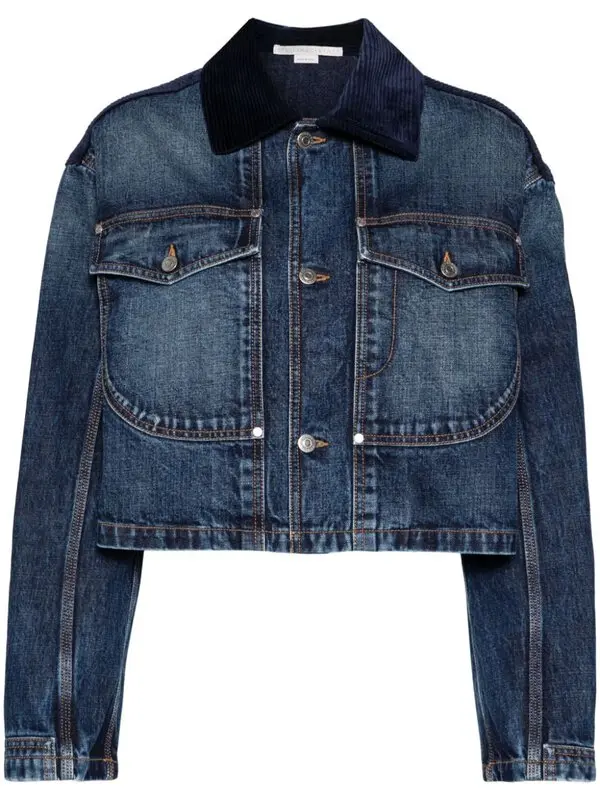 Stella McCartney Corduroy-collar Denim Jacket - Blue