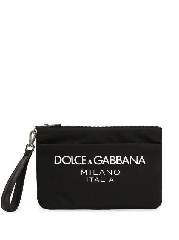 Dolce & Gabbana Logo-print Zipped Pouch - Black