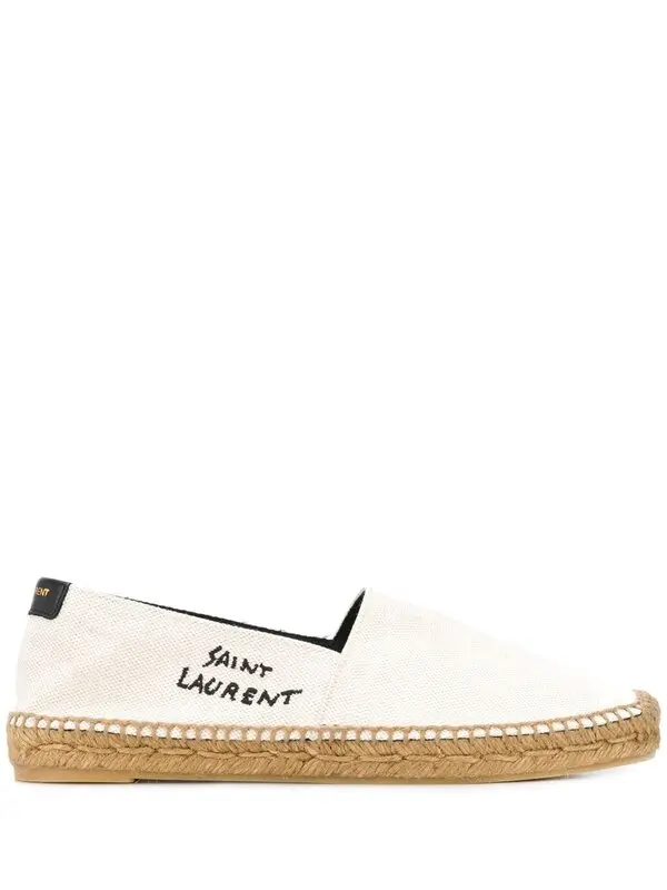 Saint Laurent Signature Canvas Espadrilles - Beige