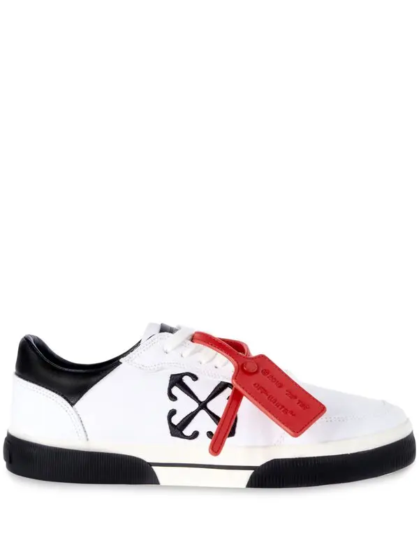 Off White Low Vulcanized Canvas Sneakers - White