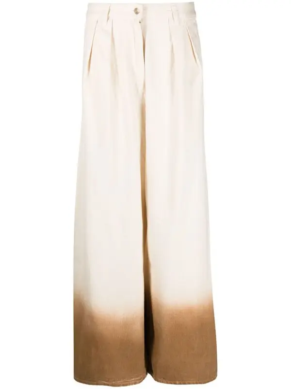 Alanui Gradient Wide Leg Jeans - White