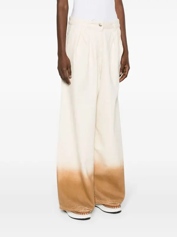 Alanui Gradient Wide Leg Jeans - White