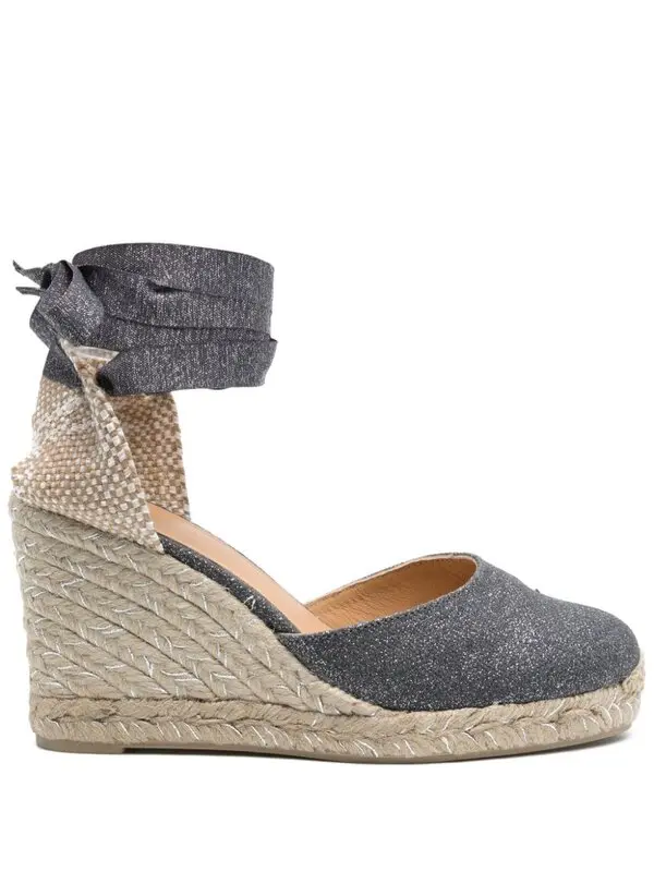 CastaÑer Carina Raffia Wedge Espadrilles - Grey