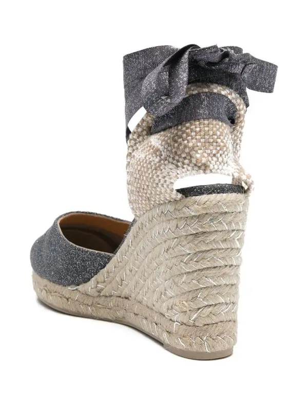 CastaÑer Carina Raffia Wedge Espadrilles - Grey