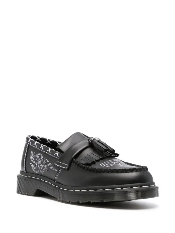 Dr. Martens Adrian Gothic Americana Leather Loafes - Black