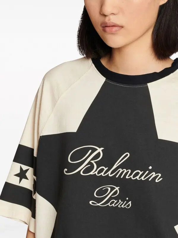 Balmain Logo Cotton T-shirt - Beige