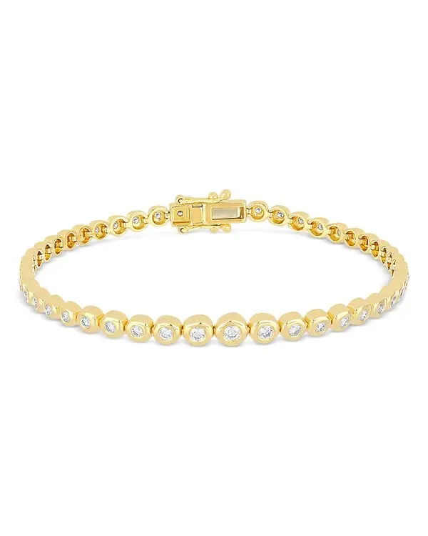 Ef Collection 14k Yellow Graduated Diamond Bracelet - Gold
