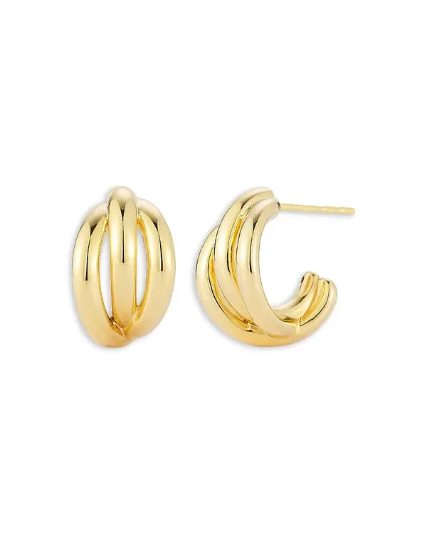 Ef Collection 14k Yellow Knot Huggie Earrings - Gold