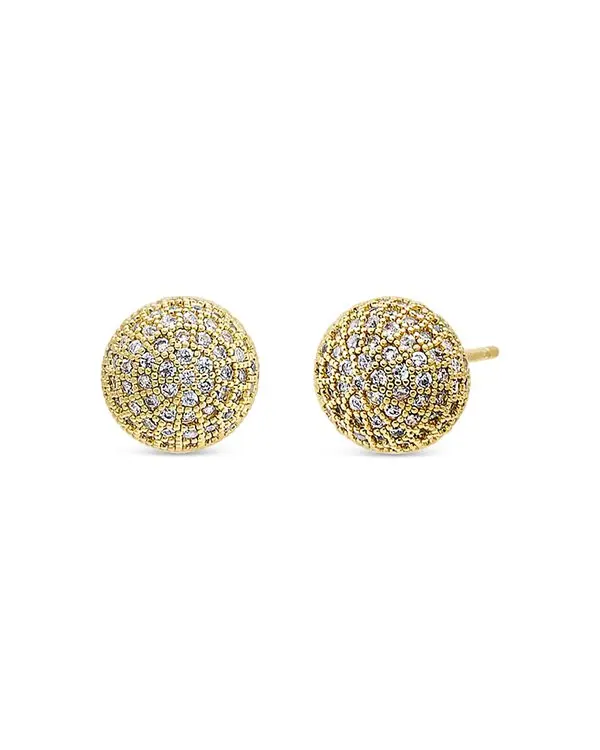 BY ADINA EDEN Pave Ball Stud Earrings - Gold