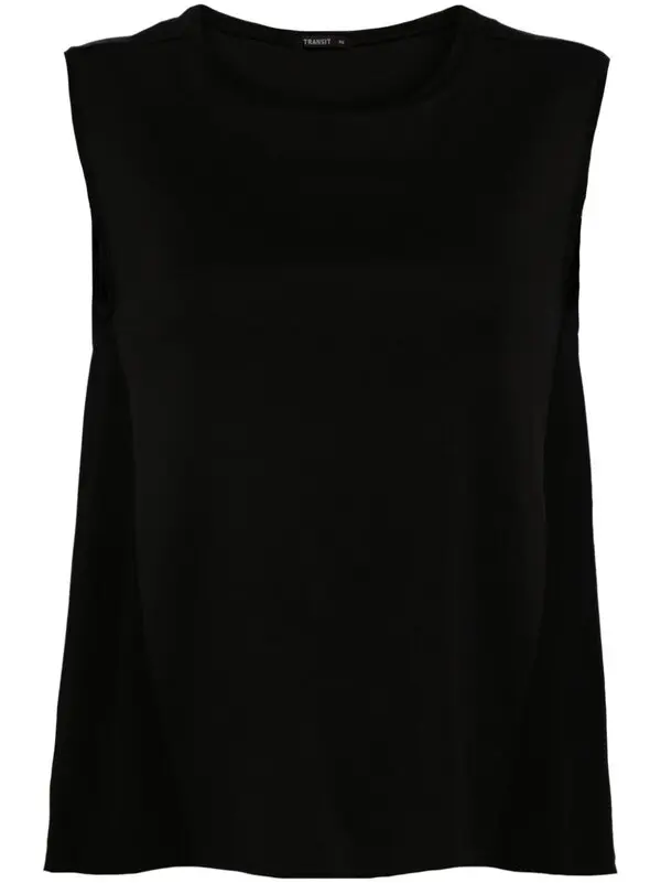 Transit Round-neck Sleeveless Top - Black