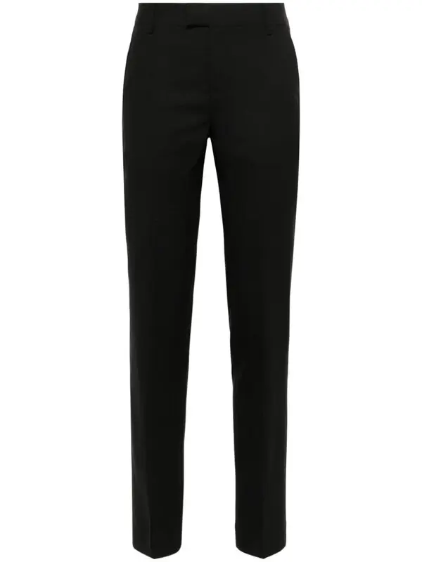 AMI Paris High-waisted Tapered Trousers - Black