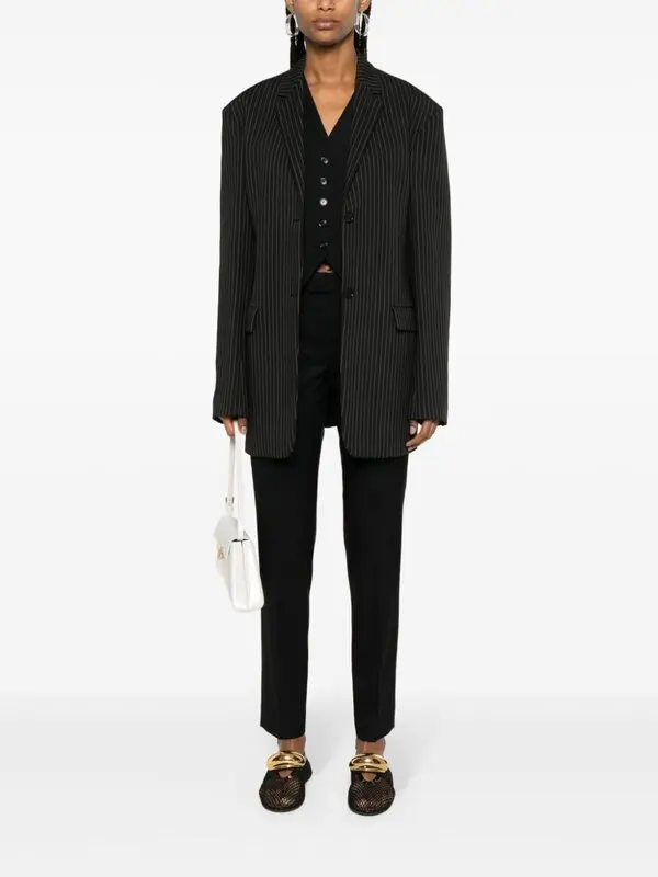 AMI Paris High-waisted Tapered Trousers - Black