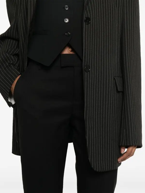 AMI Paris High-waisted Tapered Trousers - Black