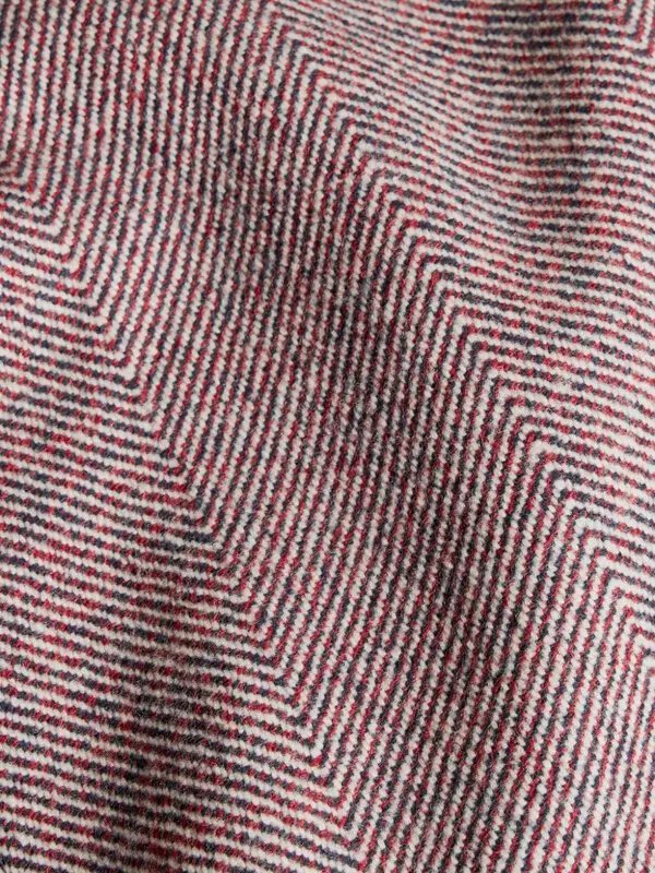Etro Herringbone-pattern Double-breasted Coat - Red
