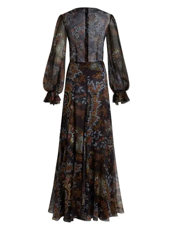Etro Paisley Printed Silk Dress - Black