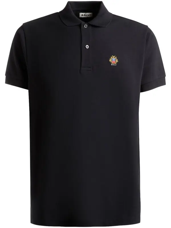 BALLY ブラック ロゴ刺繍　ポロシャツ Bally Logo-Patch Organic Cotton Polo Shirt In Black - 63% Off
