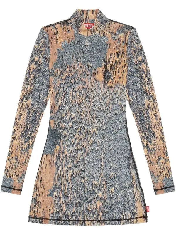 DIESEL® D-eleo Abstract-print Minidress