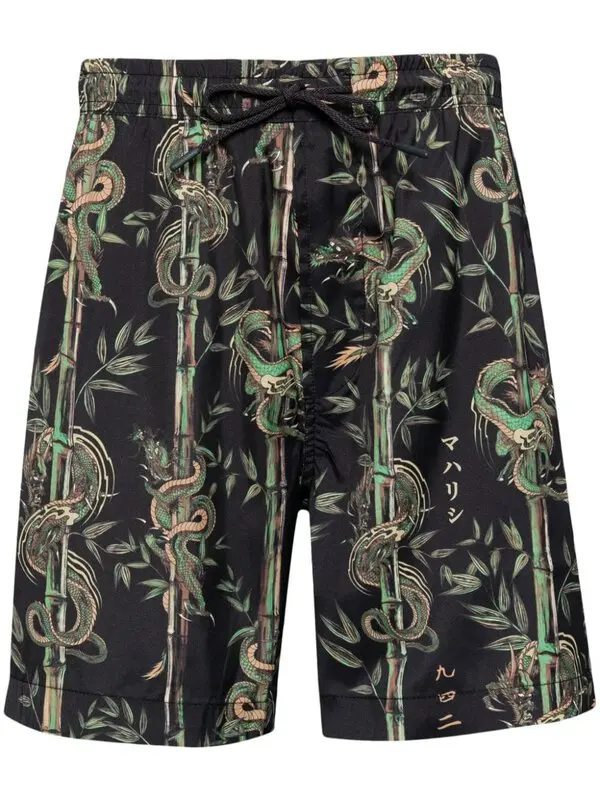 MAHARISHI Dragon Bamboo Swim Shorts - Black