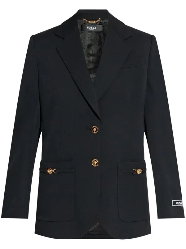 Versace Logo-appliqué Single-breasted Blazer