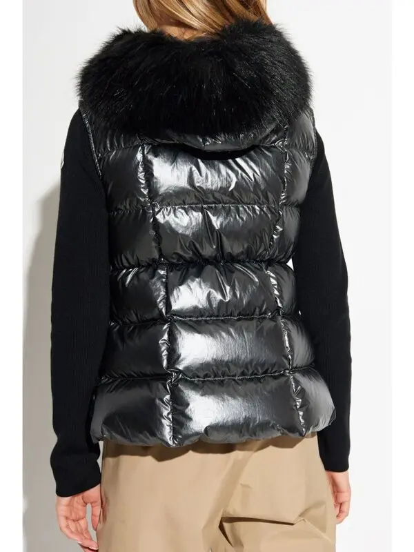 Moncler Anse Shearling-collar Down Vest