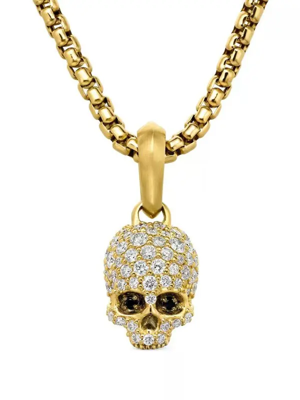 David Yurman 18kt Yellow Memento Mori Diamond Amulet - Gold