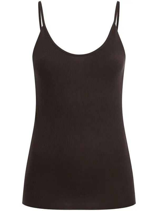 Khaite Fine-ribbed Tank Top - Brown