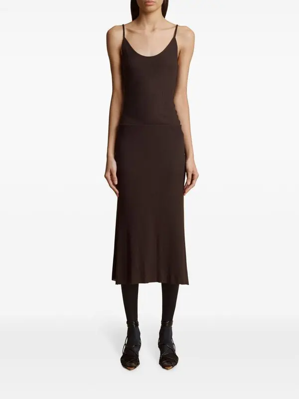 Khaite Fine-ribbed Tank Top - Brown