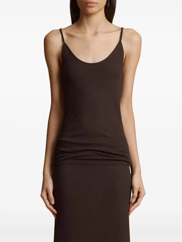 Khaite Fine-ribbed Tank Top - Brown