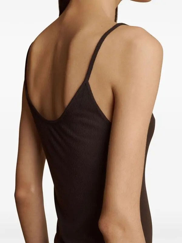 Khaite Fine-ribbed Tank Top - Brown