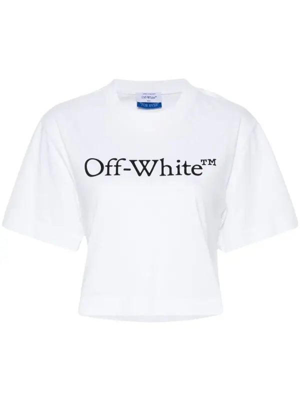 Off-White Logo-print Cropped T-shirt - White