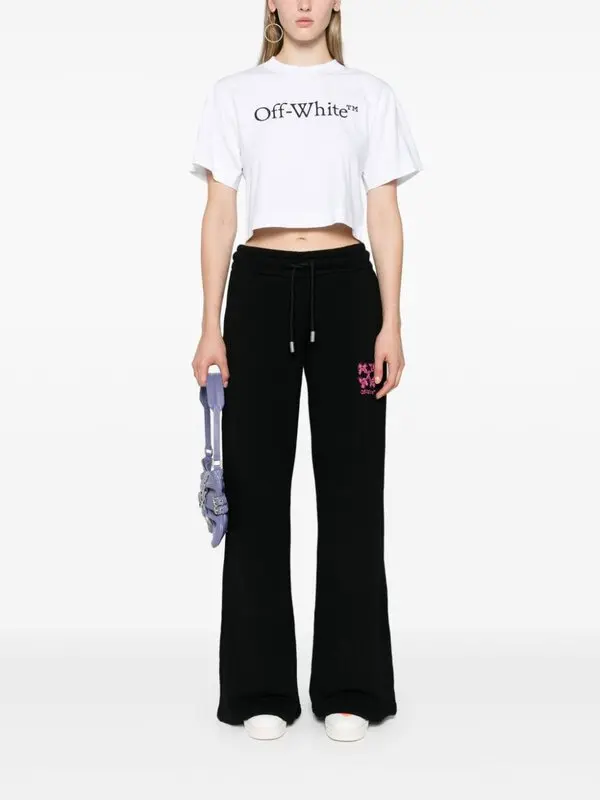 Off-White Logo-print Cropped T-shirt - White