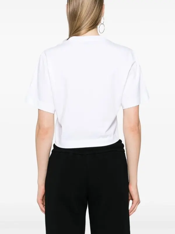 Off-White Logo-print Cropped T-shirt - White
